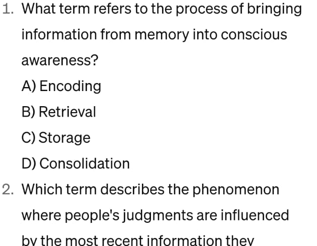 Solved What term refers to the process of bringing | Chegg.com