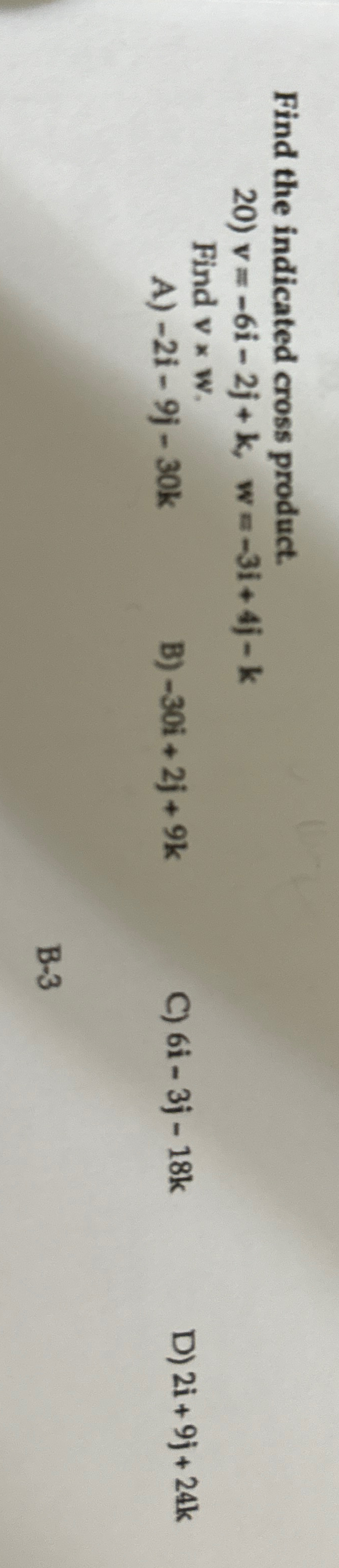 Solved Find the indicated cross | Chegg.com