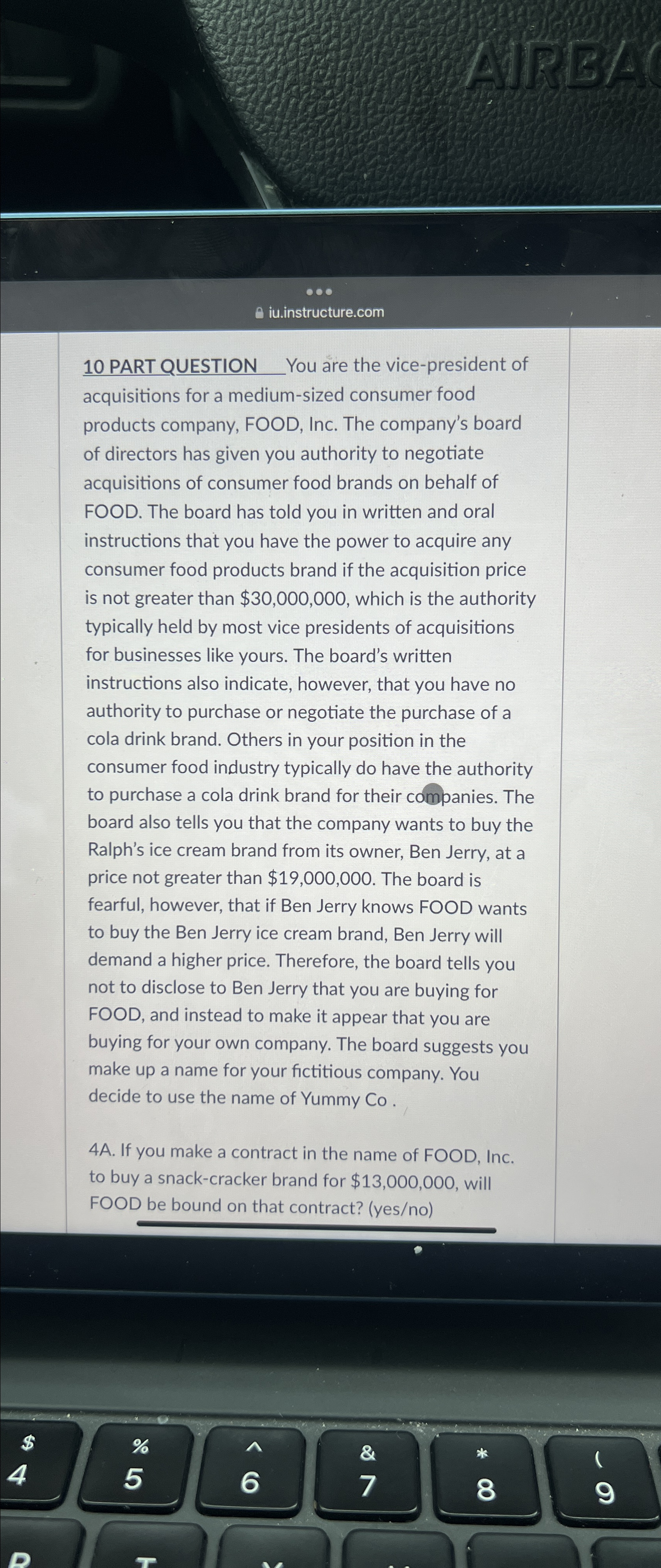 Solved iu.instructure.com10 ﻿PART QUESTION You are the | Chegg.com