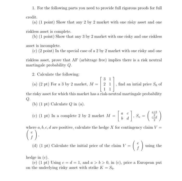 1. For the following parts you need to provide full | Chegg.com