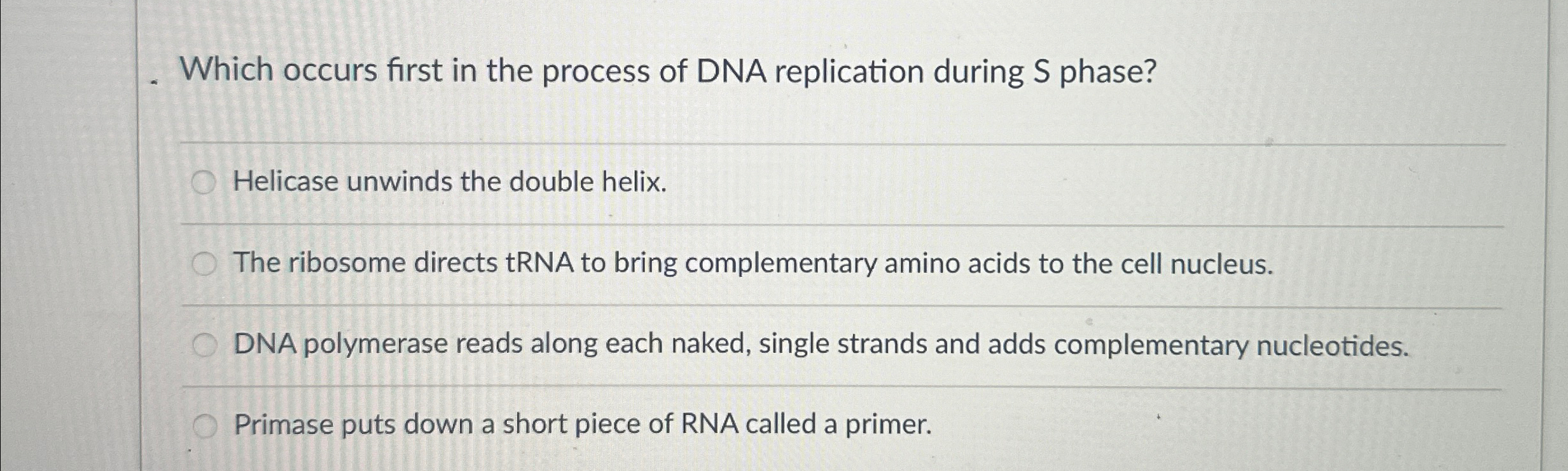 Solved Which occurs first in the process of DNA replication | Chegg.com