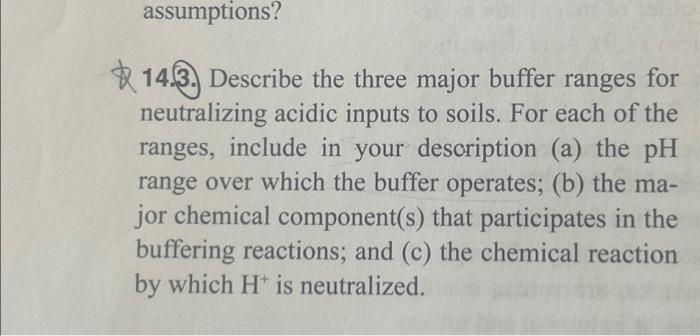 Solved 14.3. Describe the three major buffer ranges for | Chegg.com