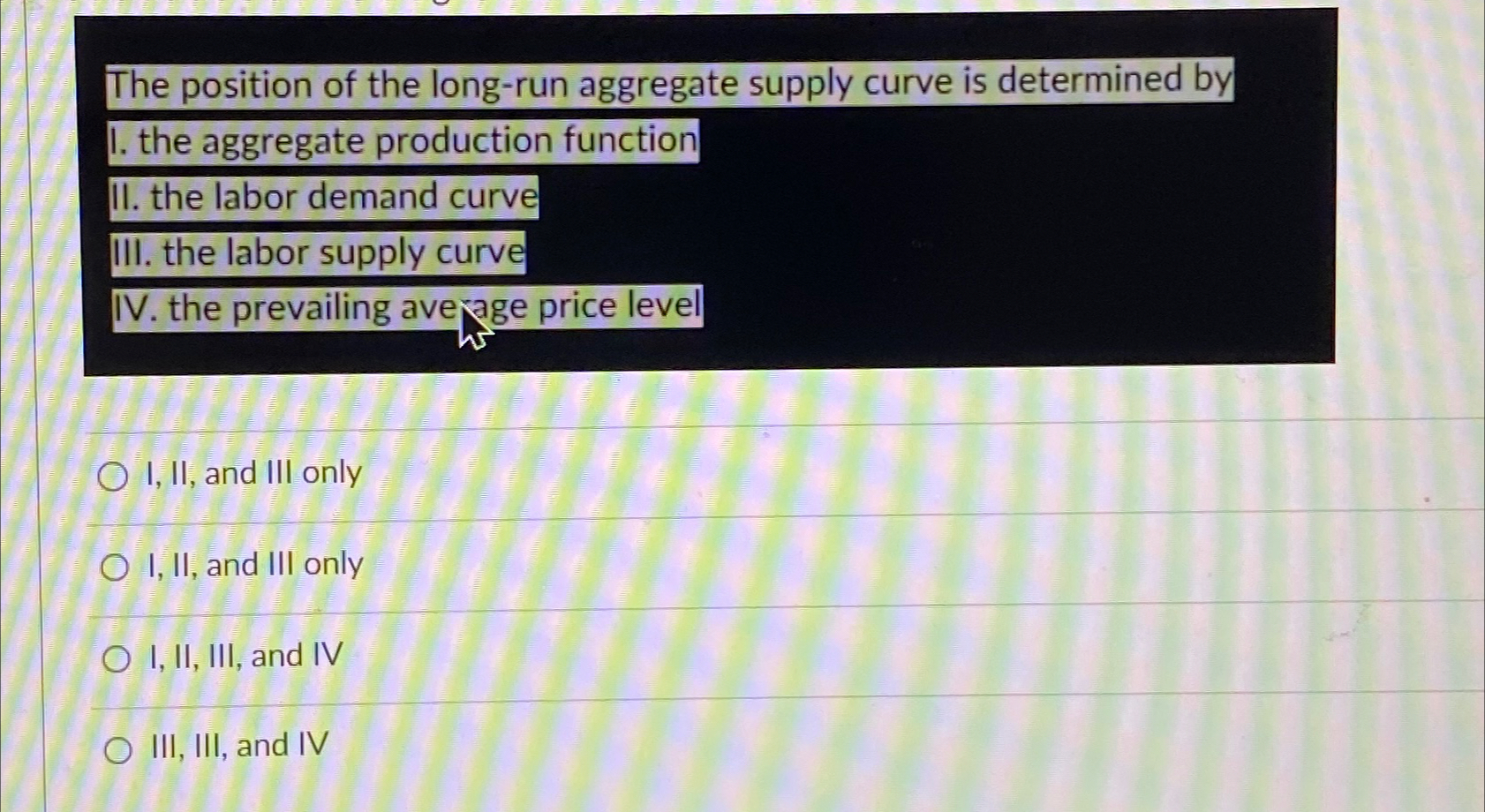 Solved The position of the long-run aggregate supply curve | Chegg.com