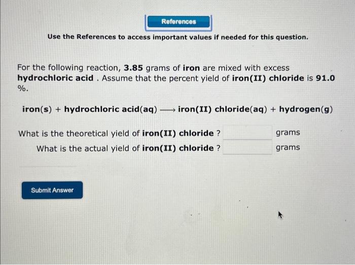 Solved Use the References to access important values if | Chegg.com