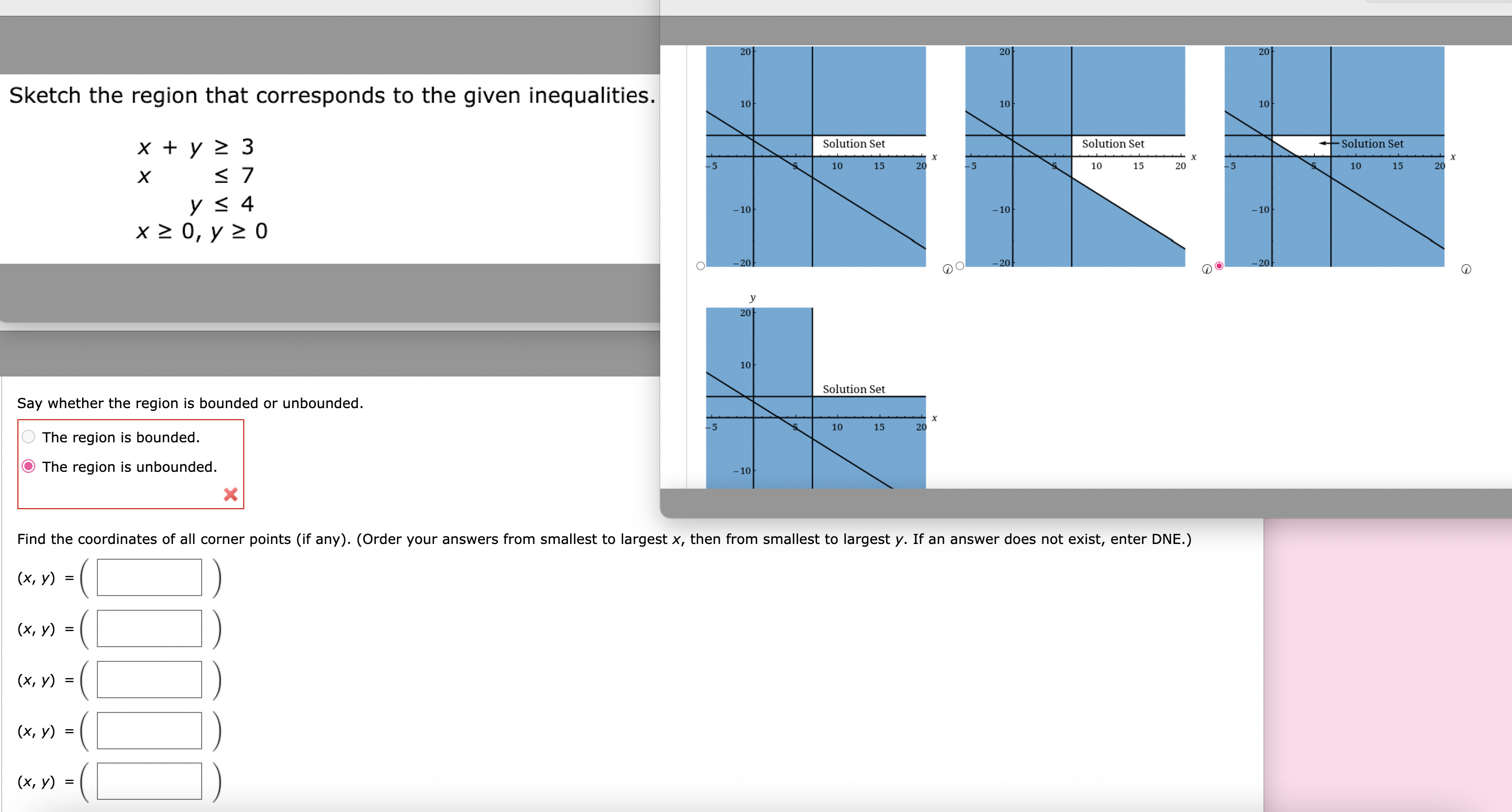 Solved Pleaseeeee help me figure out the corner points | Chegg.com