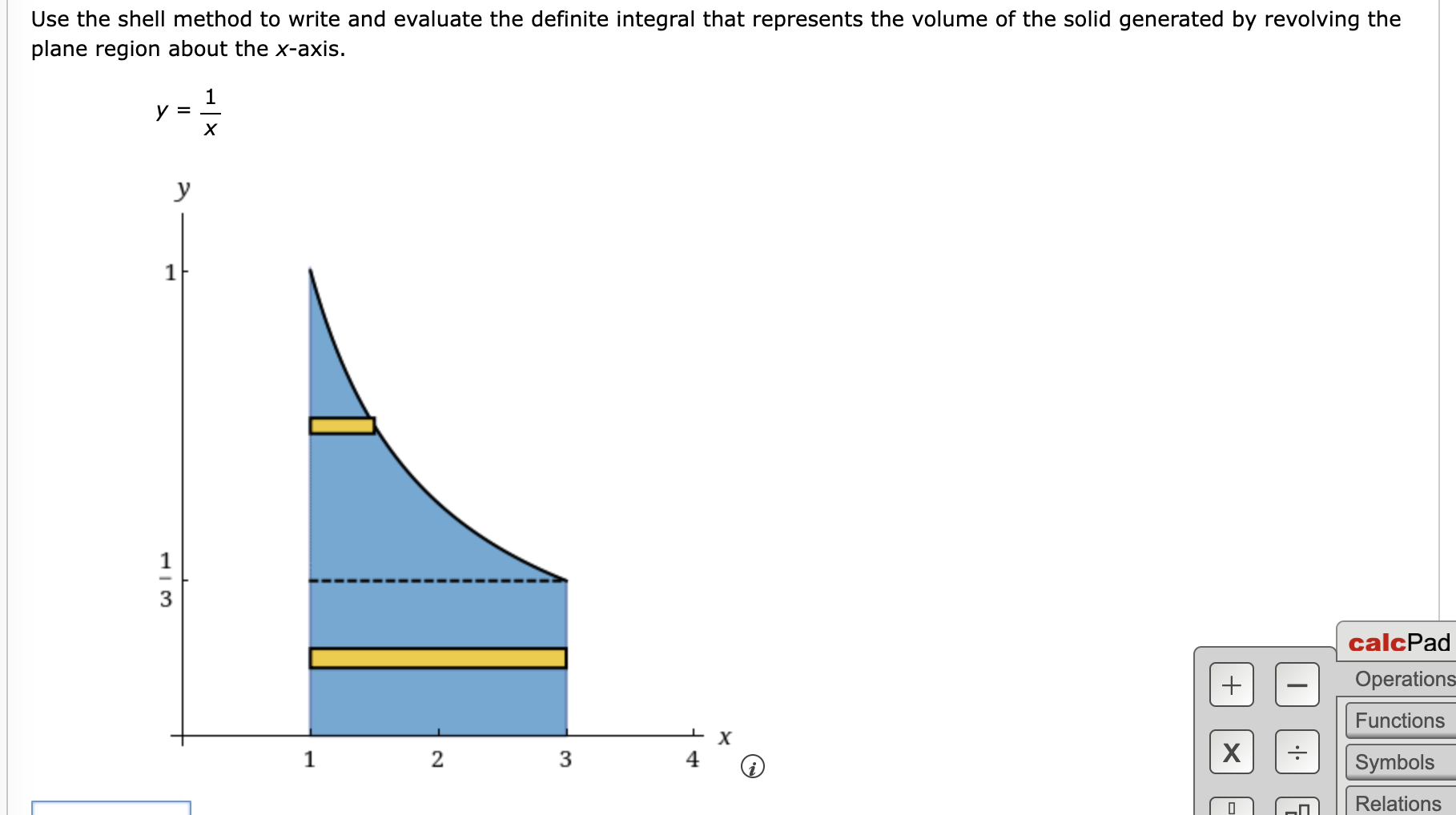 Solved Use the shell method to write and evaluate the | Chegg.com