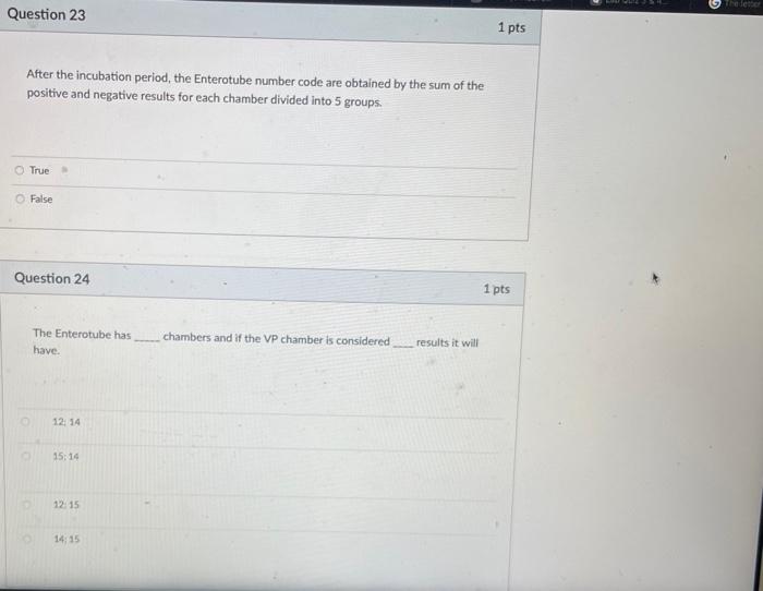 Solved After the incubation period, the Enterotube number | Chegg.com