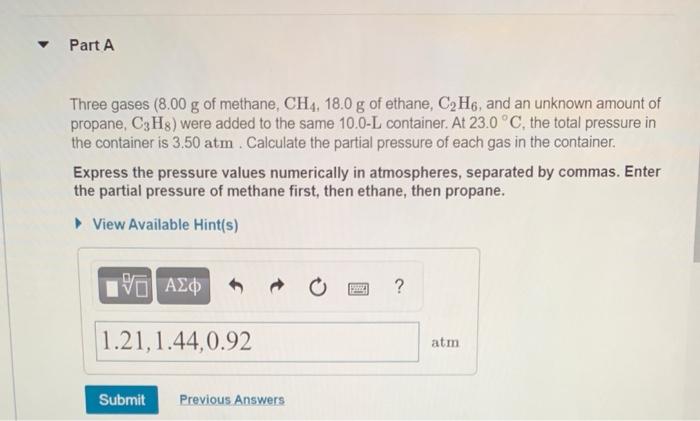 Solved Part B A gaseous mixture of O2 and N2 contains 34.8 % | Chegg.com