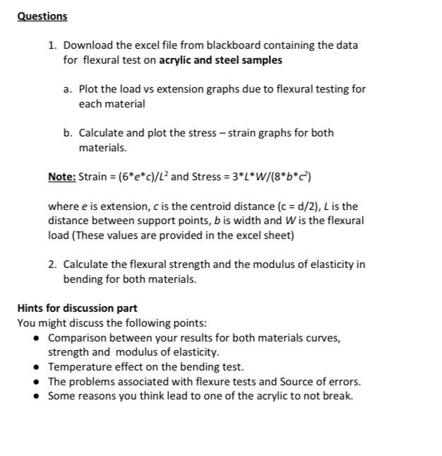 Solved 1. Download the excel file from blackboard containing | Chegg.com