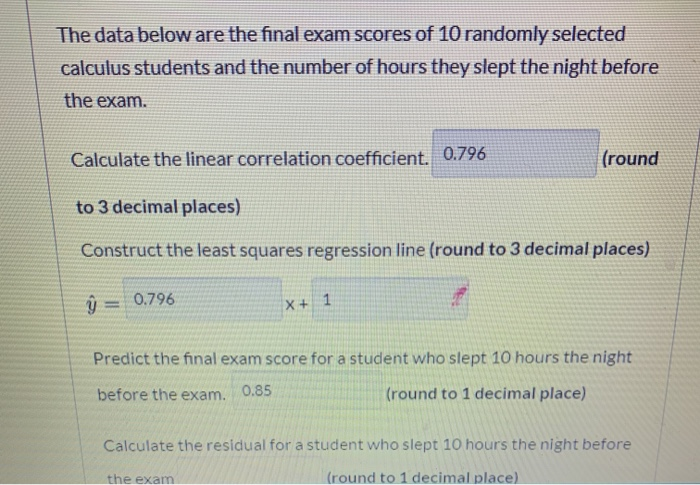 Solved The data below are the final exam scores of 10 | Chegg.com