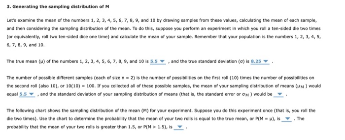 Solved 3. Generating the sampling distribution of M Let's | Chegg.com