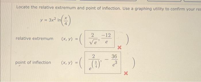 Solved Locate the relative extremum and point of inflection. | Chegg.com