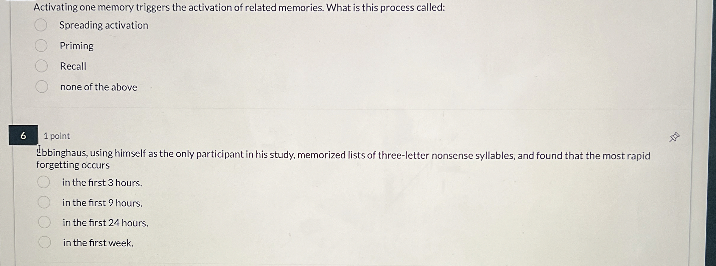 Solved Activating one memory triggers the activation of | Chegg.com