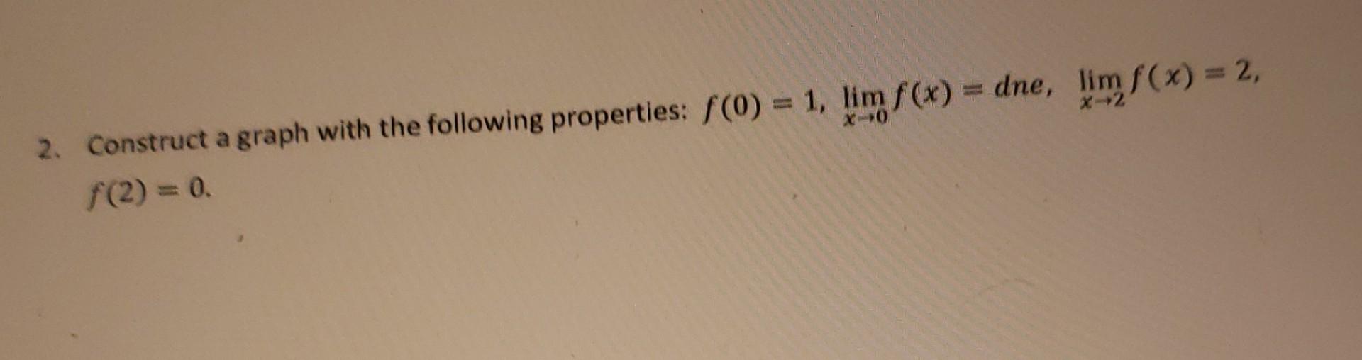 Solved 2. Construct a graph with the following properties: | Chegg.com