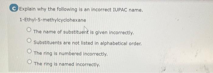 Solved Explain why the following is an incorrect IUPAC name. | Chegg.com