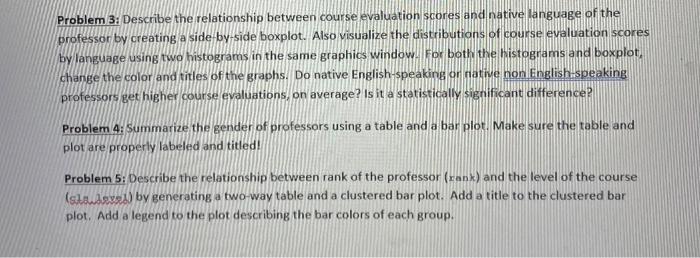 Problem 3: Describe the relationship between course | Chegg.com