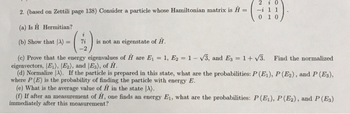 Solved 2. (based on Zettili page 138) Consider a particle | Chegg.com