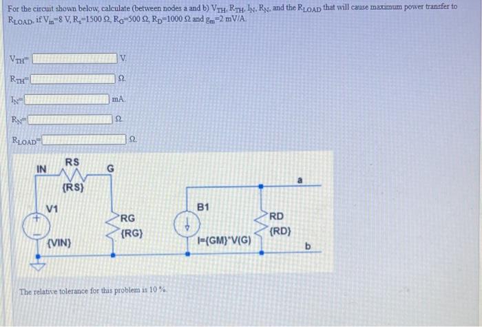 Solved For the circuit shown below, calculate (between nodes | Chegg.com