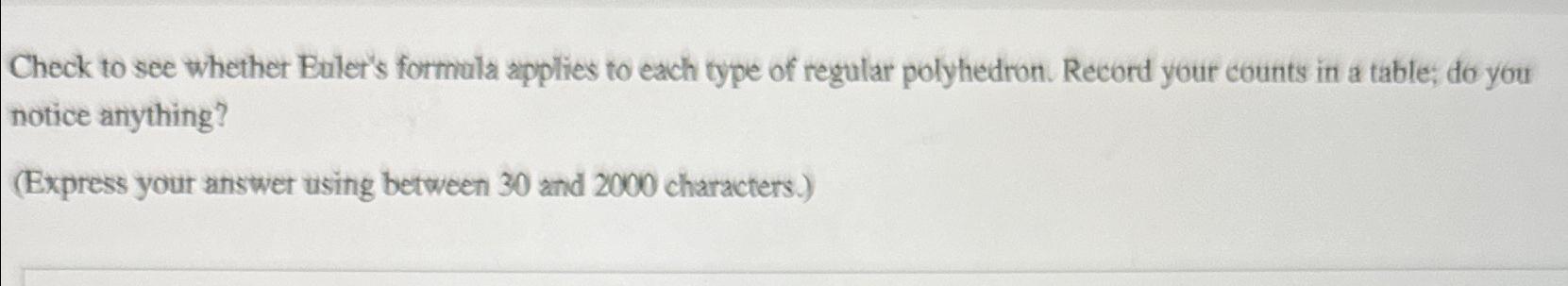 Solved Check to see whether Euler's formula applies to each | Chegg.com