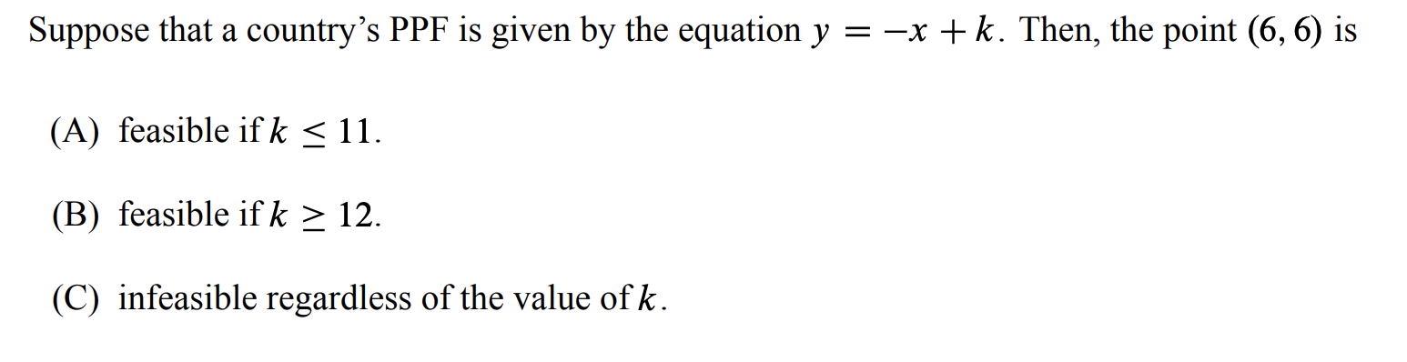 Solved Suppose that a country's PPF is given by the equation | Chegg.com
