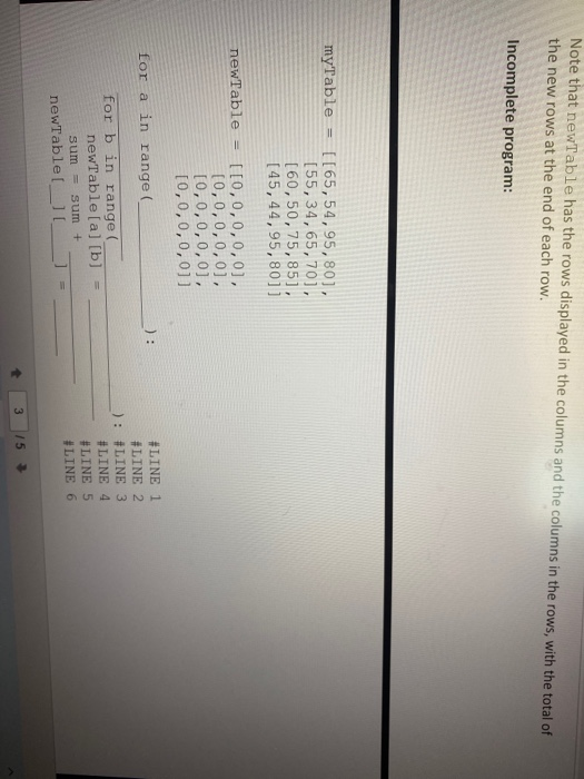 Solved Question 2 Given the following table: myTable | Chegg.com