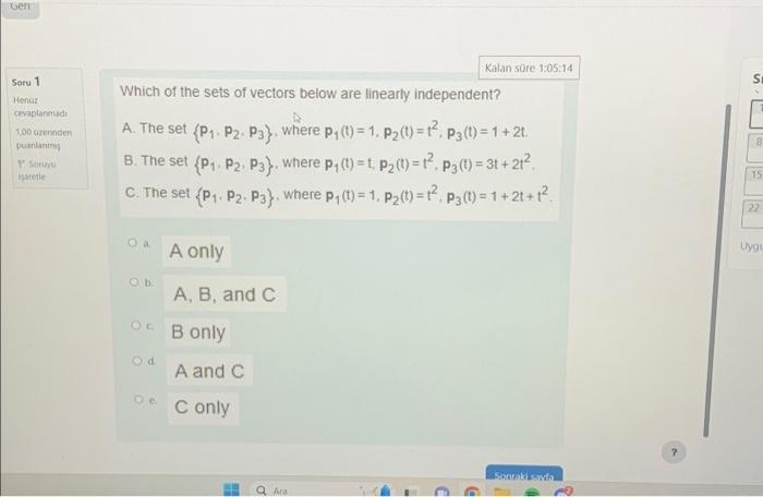 Solved Geri Soru 1 Henüz cevaplanmadı 1,00 üzerinden | Chegg.com