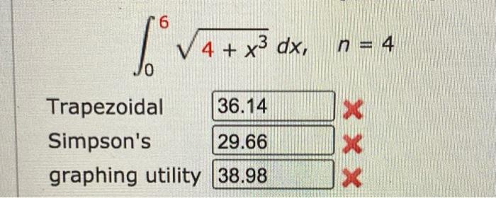 Solved Approximate the definite intergral using Trapezoidal | Chegg.com