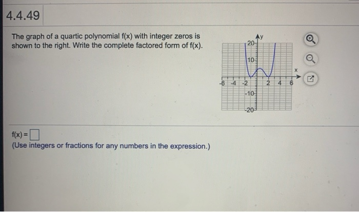 Solved 4.4.49 The graph of a quartic polynomial f(x) with | Chegg.com