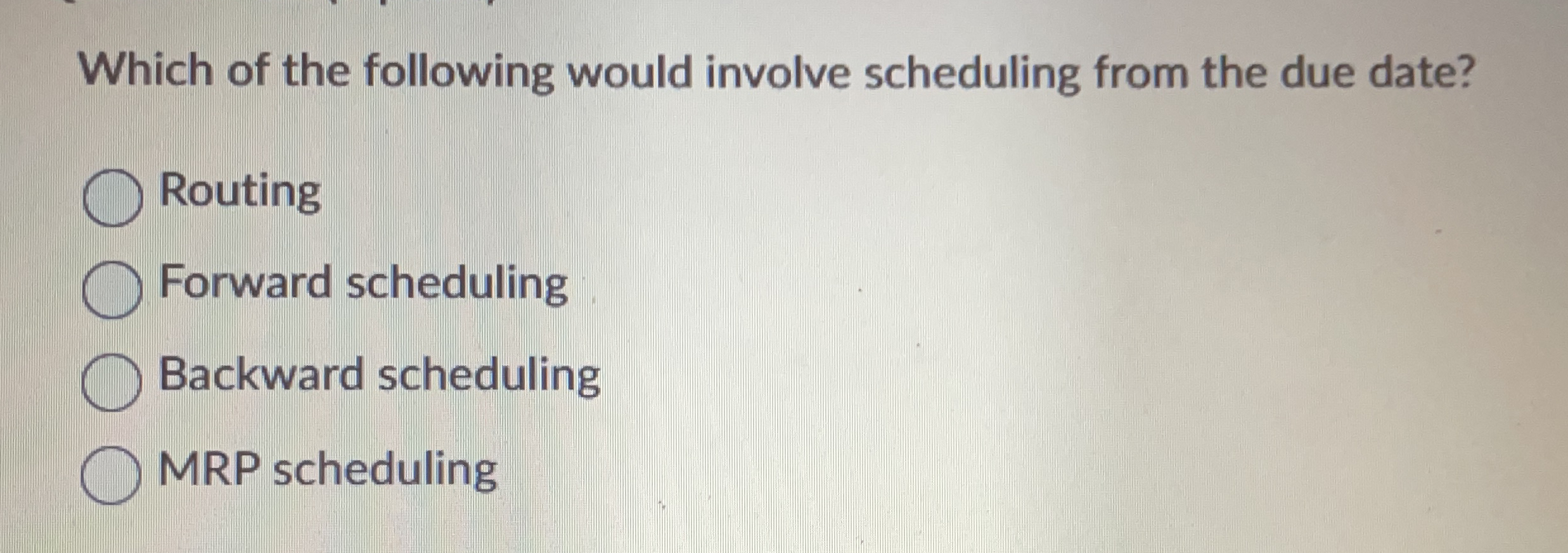 Solved Which of the following would involve scheduling from | Chegg.com
