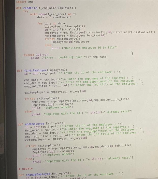 Solved - Now that you have created the Employee class in the | Chegg.com