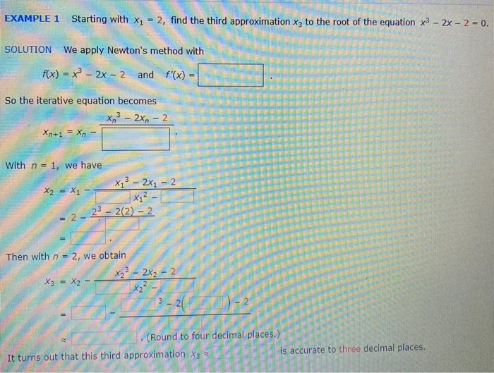 Solved EXAMPLE 1 Starting with *1 = 2, find the third | Chegg.com