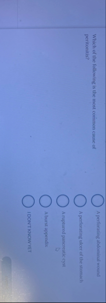 Solved Which of the following is the most common cause of | Chegg.com