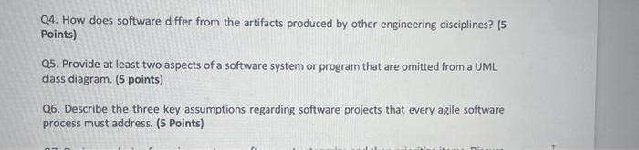 Solved Q4. How does software differ from the artifacts | Chegg.com