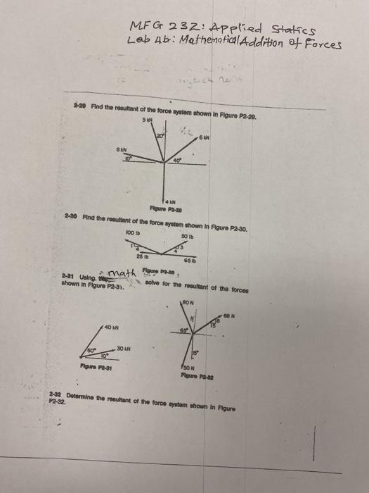 Solved MFG 232: Applied statics Lab 4b: Mathematical | Chegg.com