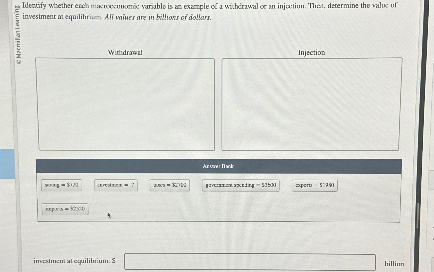 Solved Identify whether each macroeconomic variable is an | Chegg.com