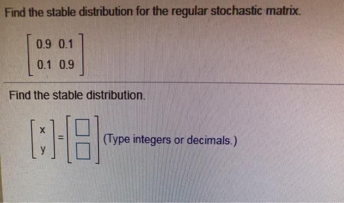 Solved Find the stable distribution for the regular | Chegg.com