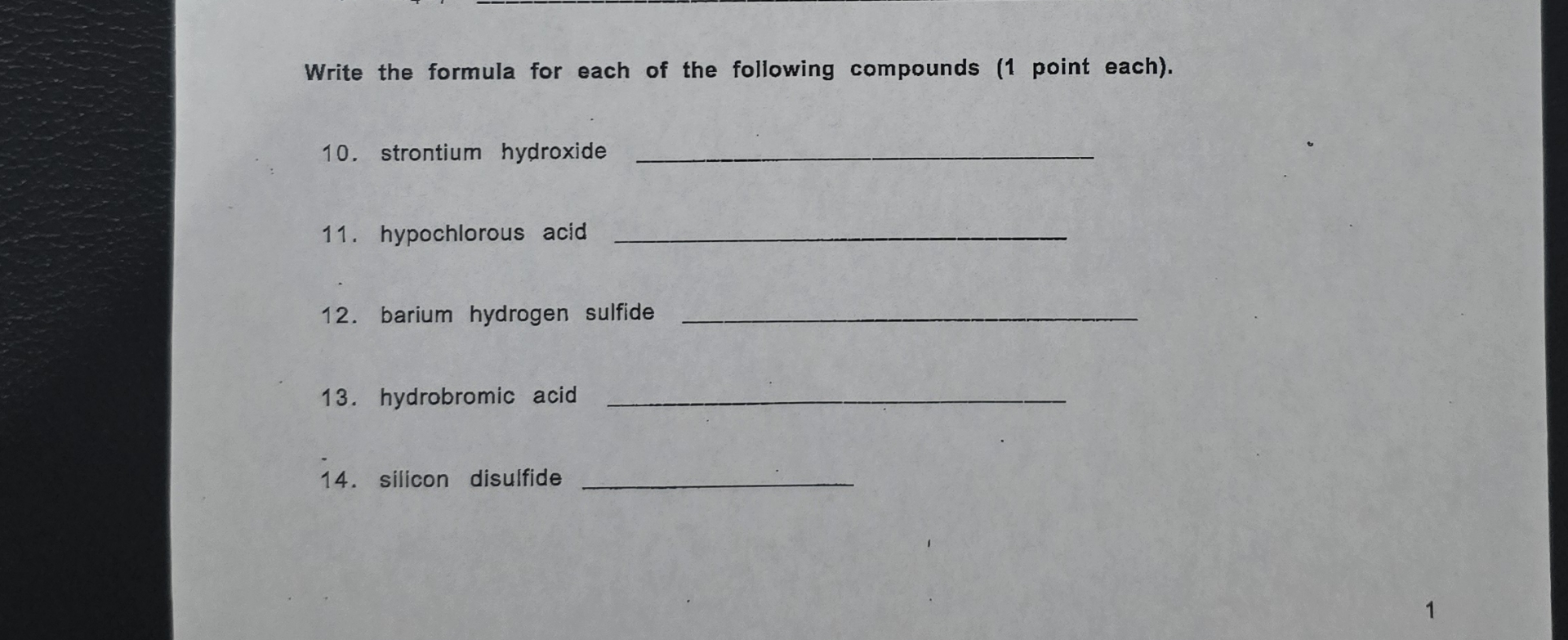 Solved Write the formula for each of the following compounds | Chegg.com