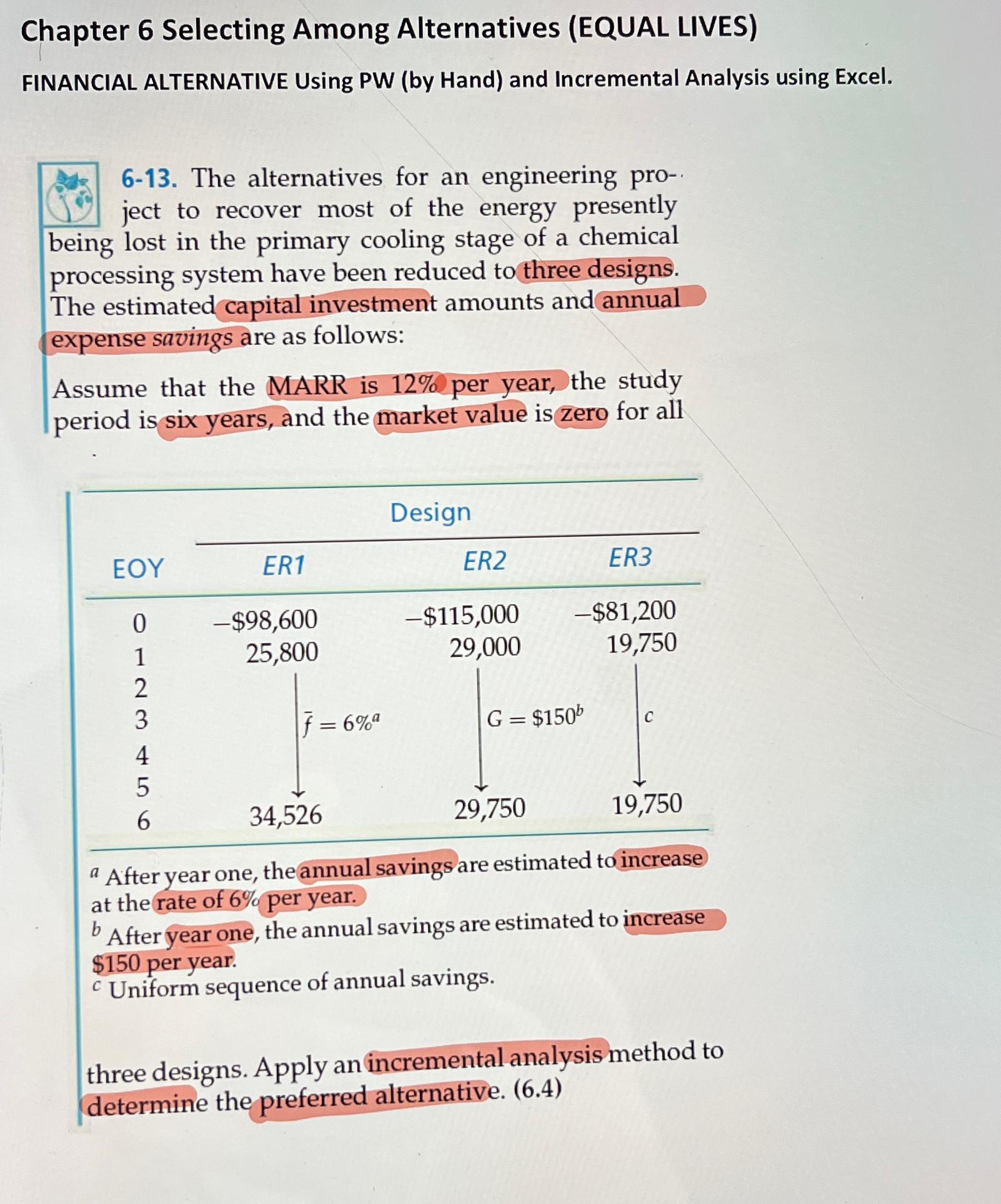 Solved Chapter 6 ﻿Selecting Among Alternatives (EQUAL | Chegg.com