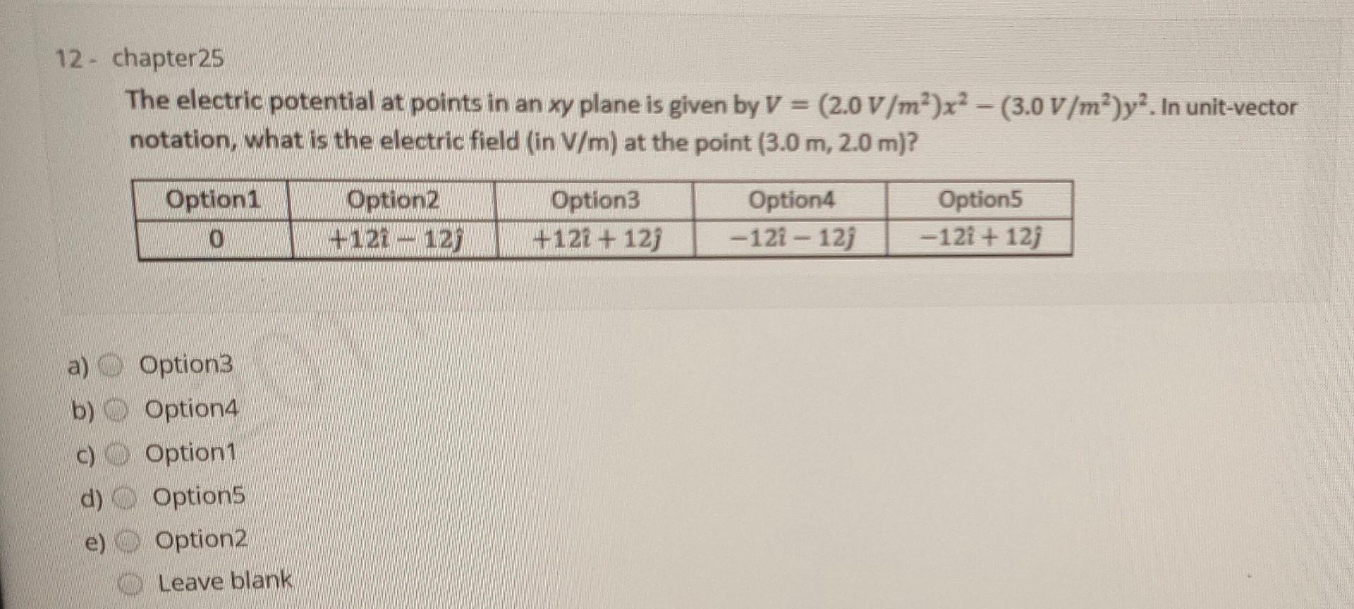 Solved The electric potential at points in an xy plane is | Chegg.com