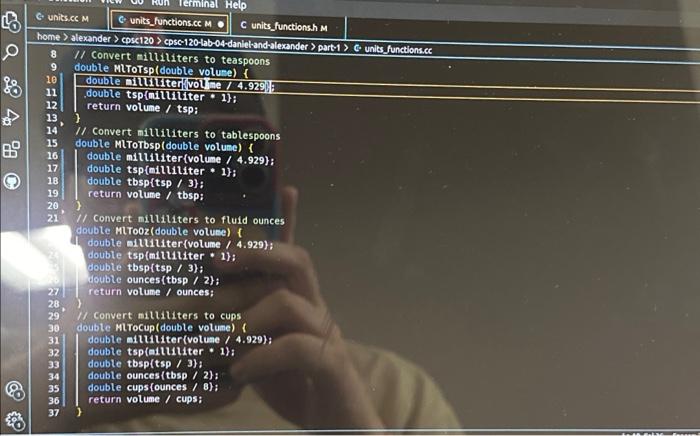 Solved How can i fix the conversions of my code use both | Chegg.com