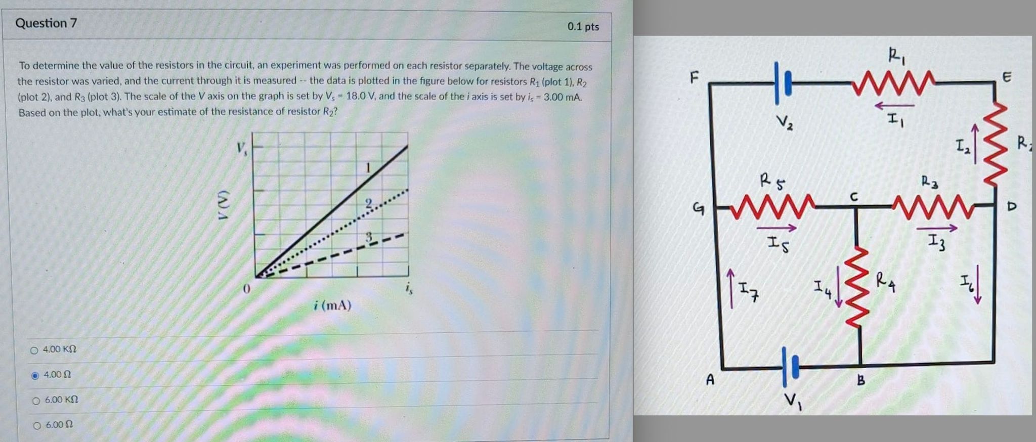 Solved Question 7To determine the value of the resistors in | Chegg.com