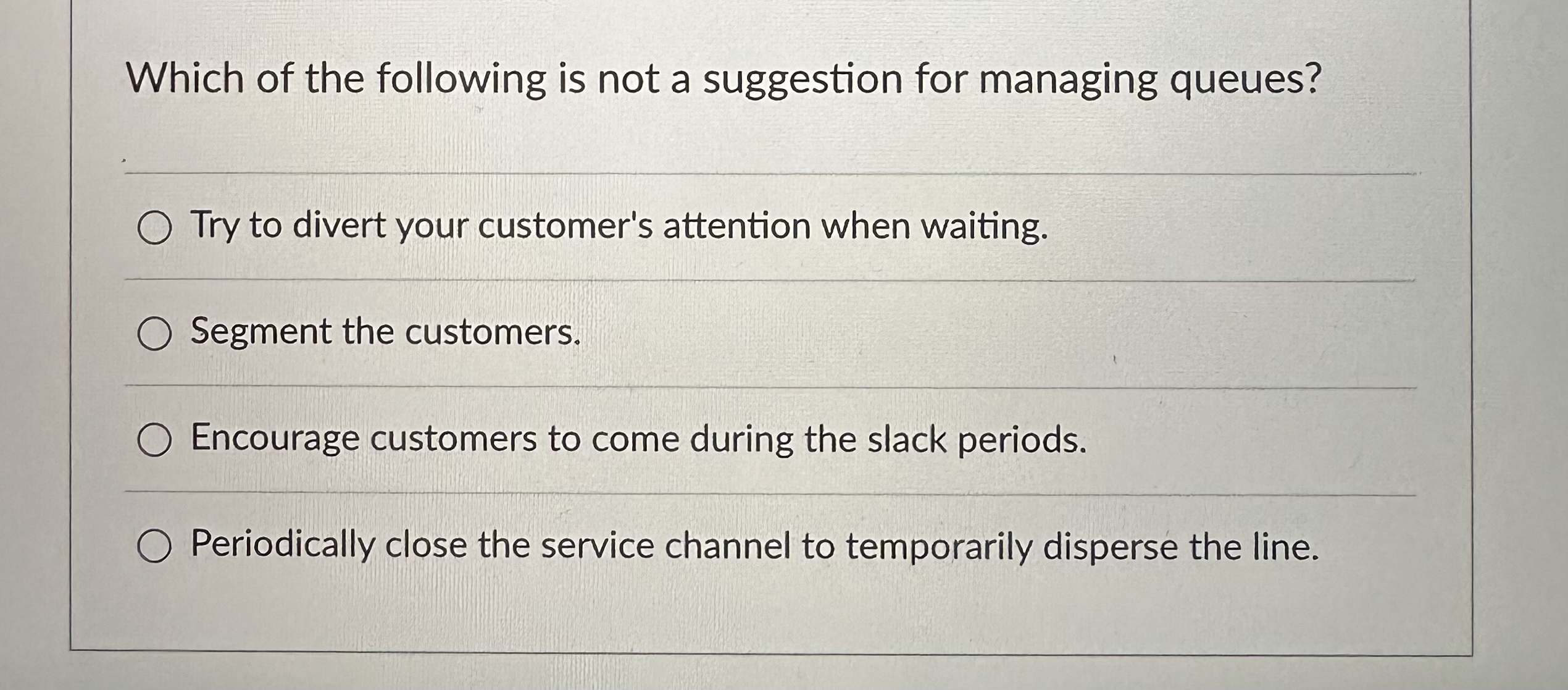 Solved Which of the following is not a suggestion for | Chegg.com