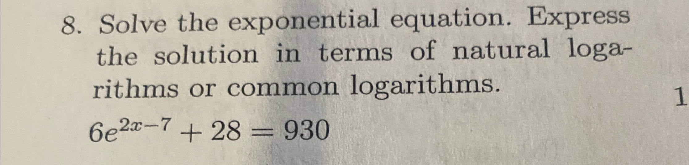 Solved Solve the exponential equation. Express the solution | Chegg.com