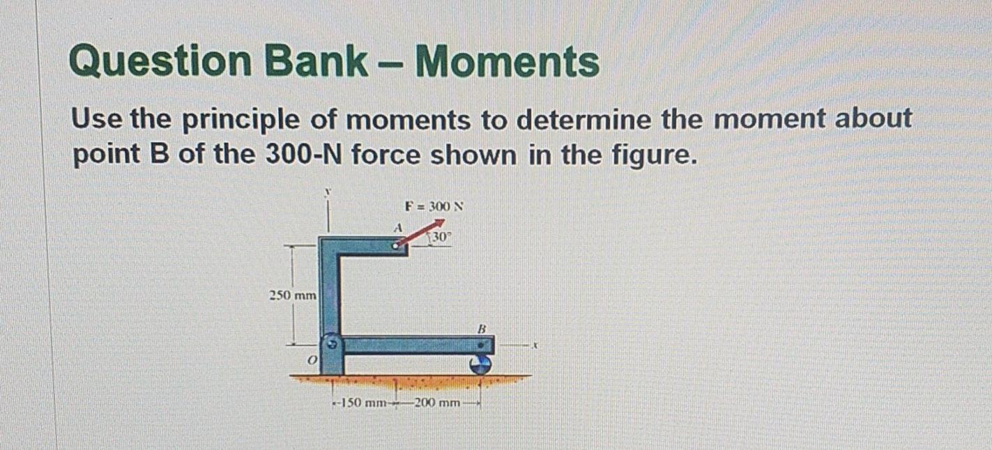 Solved Question Bank - Moments Use the principle of moments | Chegg.com