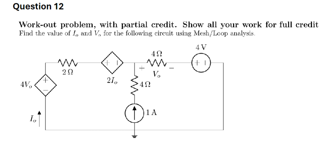 Solved Question 12Work-out problem, with partial credit. | Chegg.com