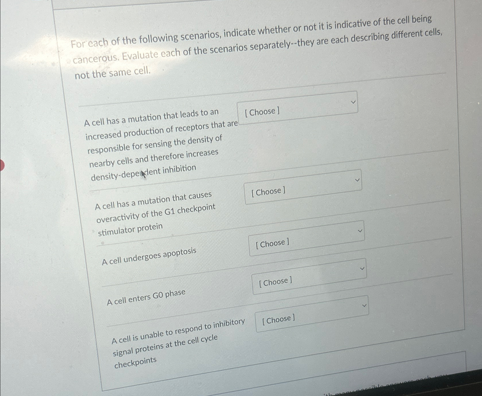 Solved For each of the following scenarios, indicate whether | Chegg.com