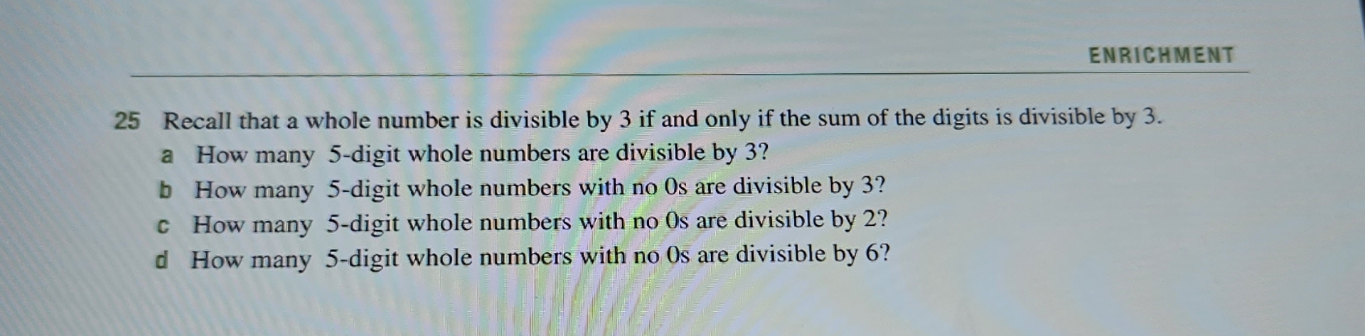 Solved 25 ﻿Recall that a whole number is divisible by 3 ﻿if | Chegg.com