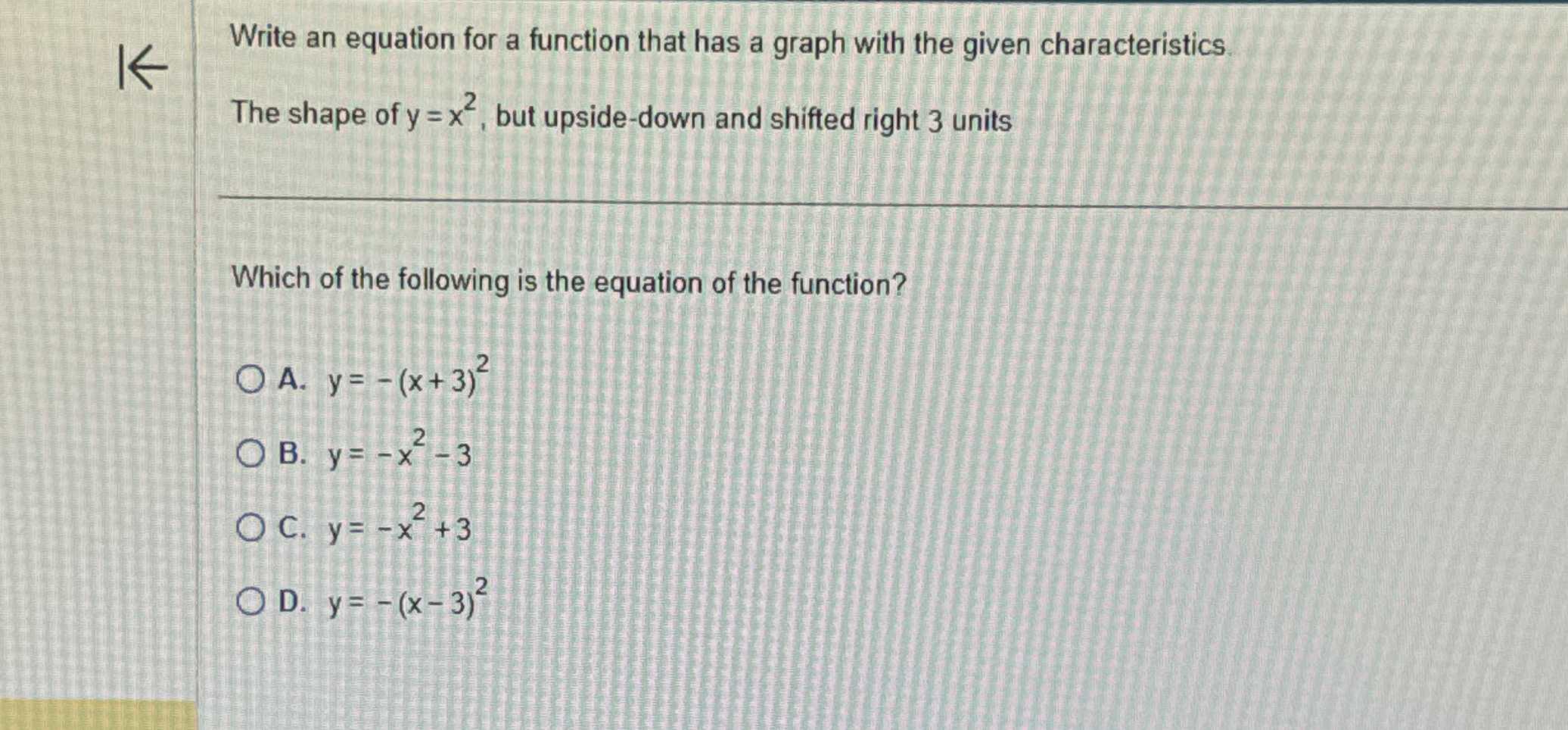 Solved Write an equation for a function that has a graph | Chegg.com