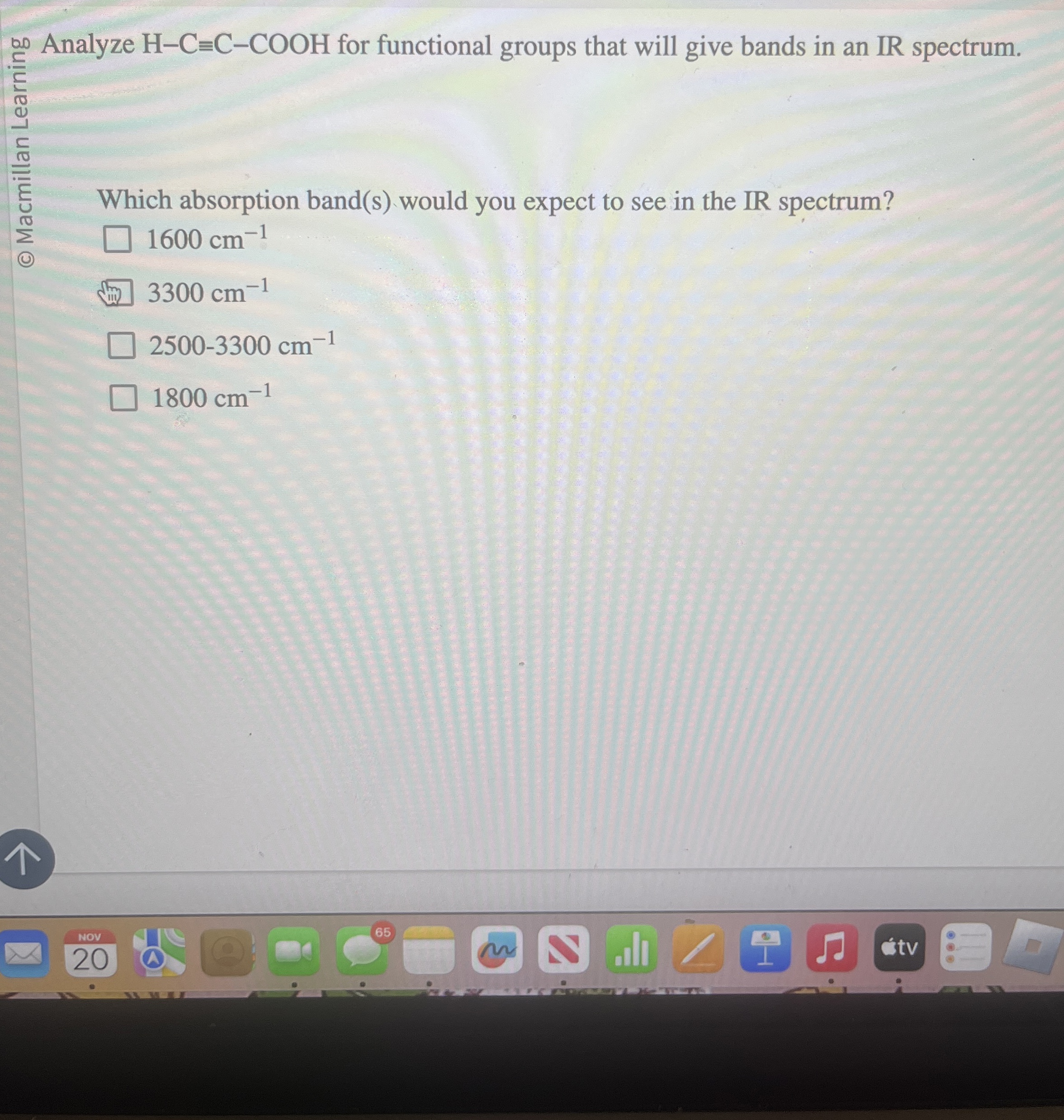 Solved Analyze H-C-=C-COO H ﻿for functional groups that will | Chegg.com