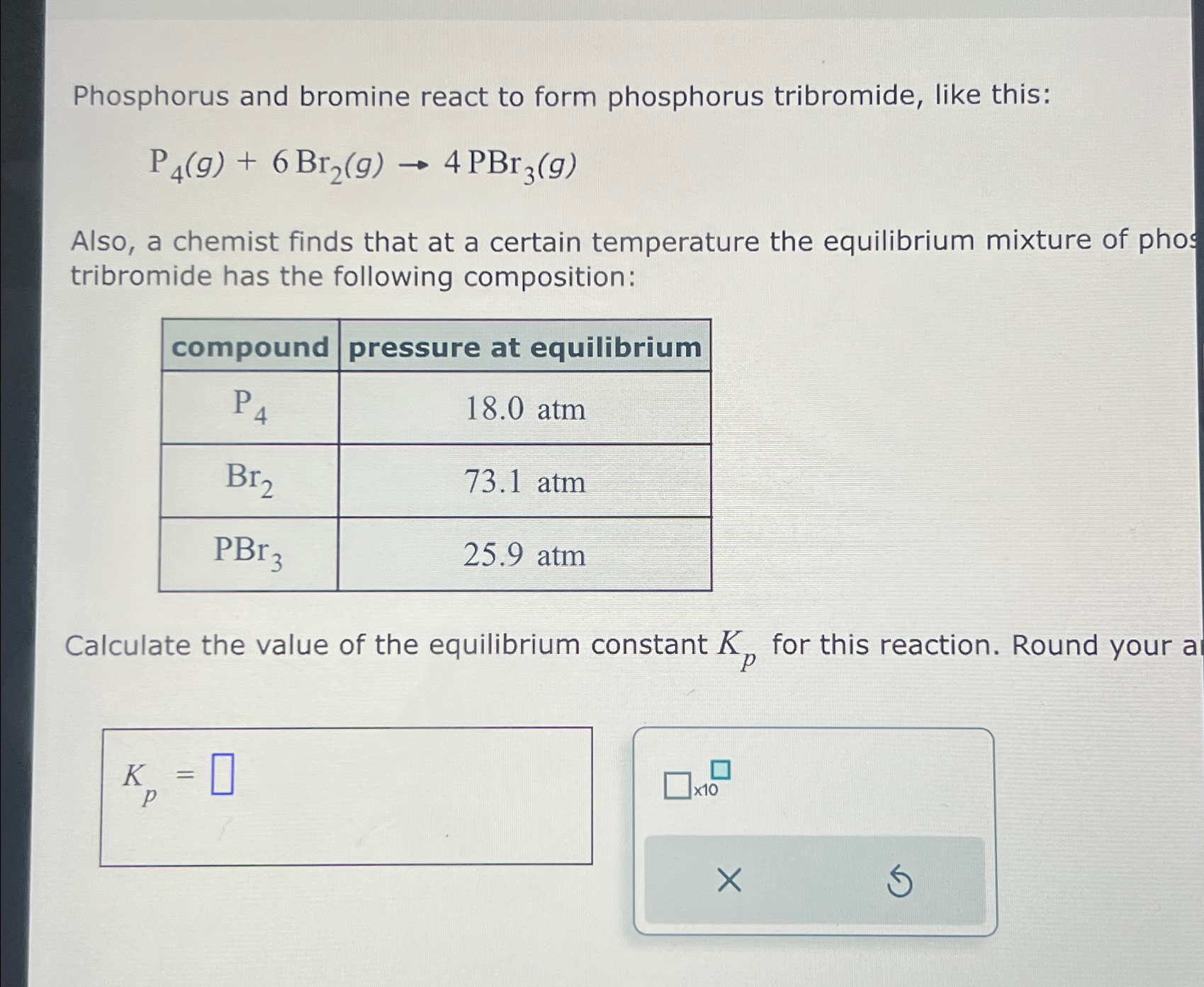 Solved Phosphorus and bromine react to form phosphorus | Chegg.com